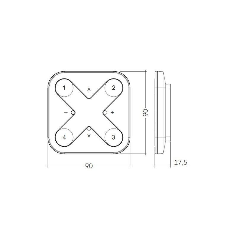 Casambi ready basicDIM Wireless User Interface White 4 funktionstaster