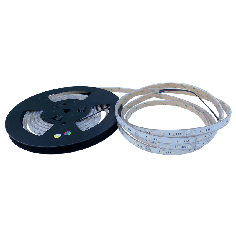 LED Bånd/Strips, RGB+3000K, 18W/m, 24v DC 10 meters rulle IP54