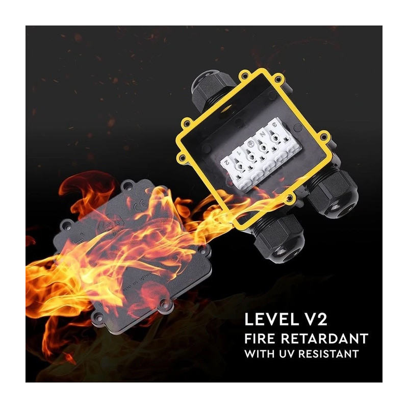 Vandtæt samleboks til 3 kabler m/ op til 4 leder, max.16A, IP68